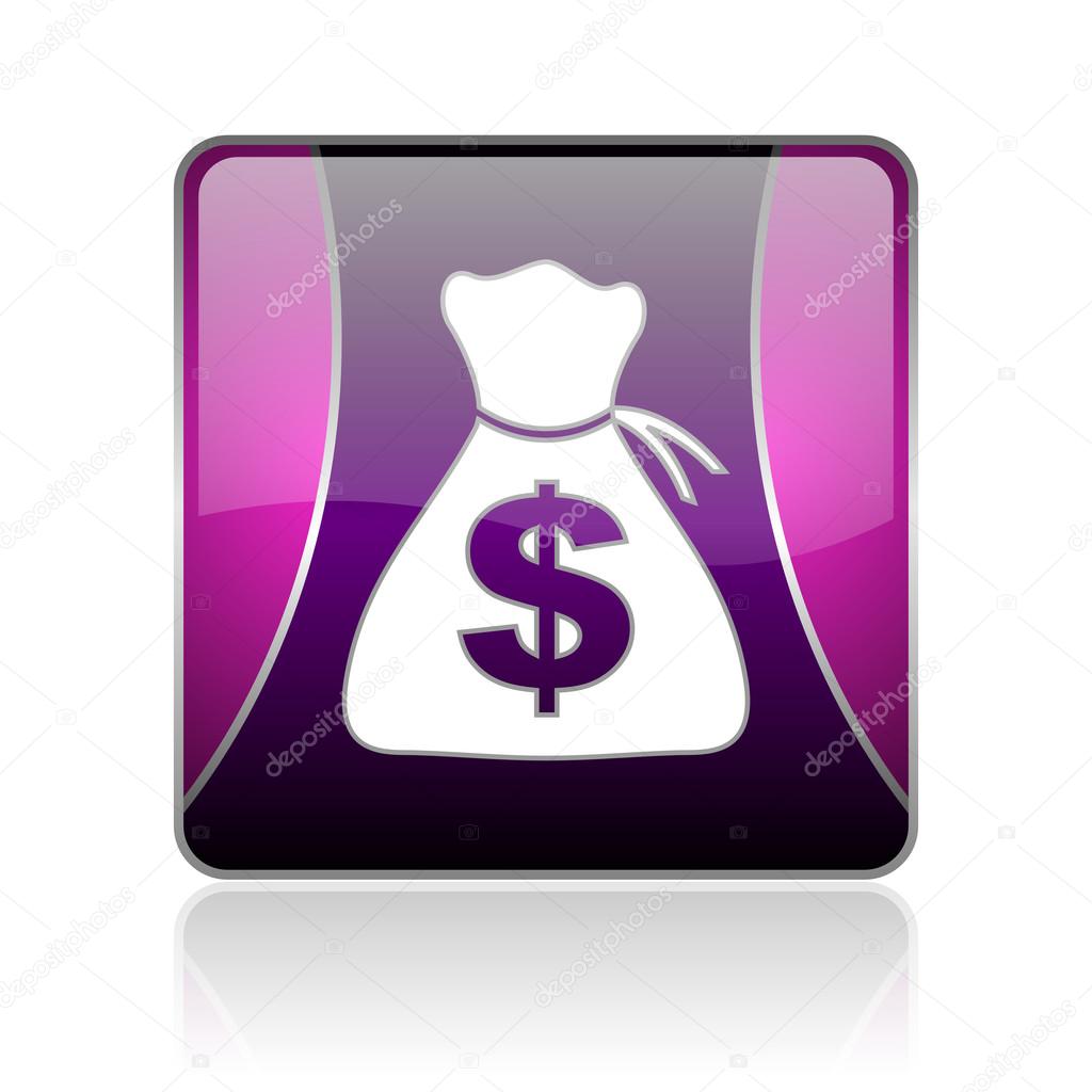 Money violet square web glossy icon — Stock Photo © alexwhite #23313986