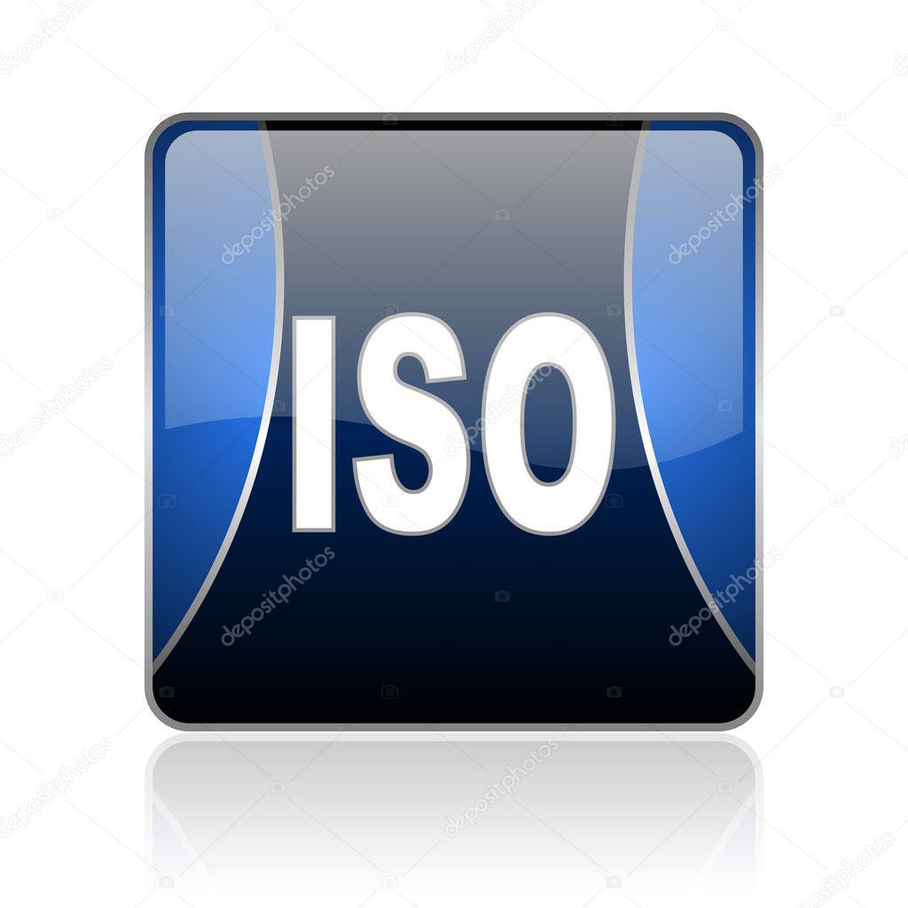 Iso blue square web glossy icon — Stock Photo © alexwhite #23322668
