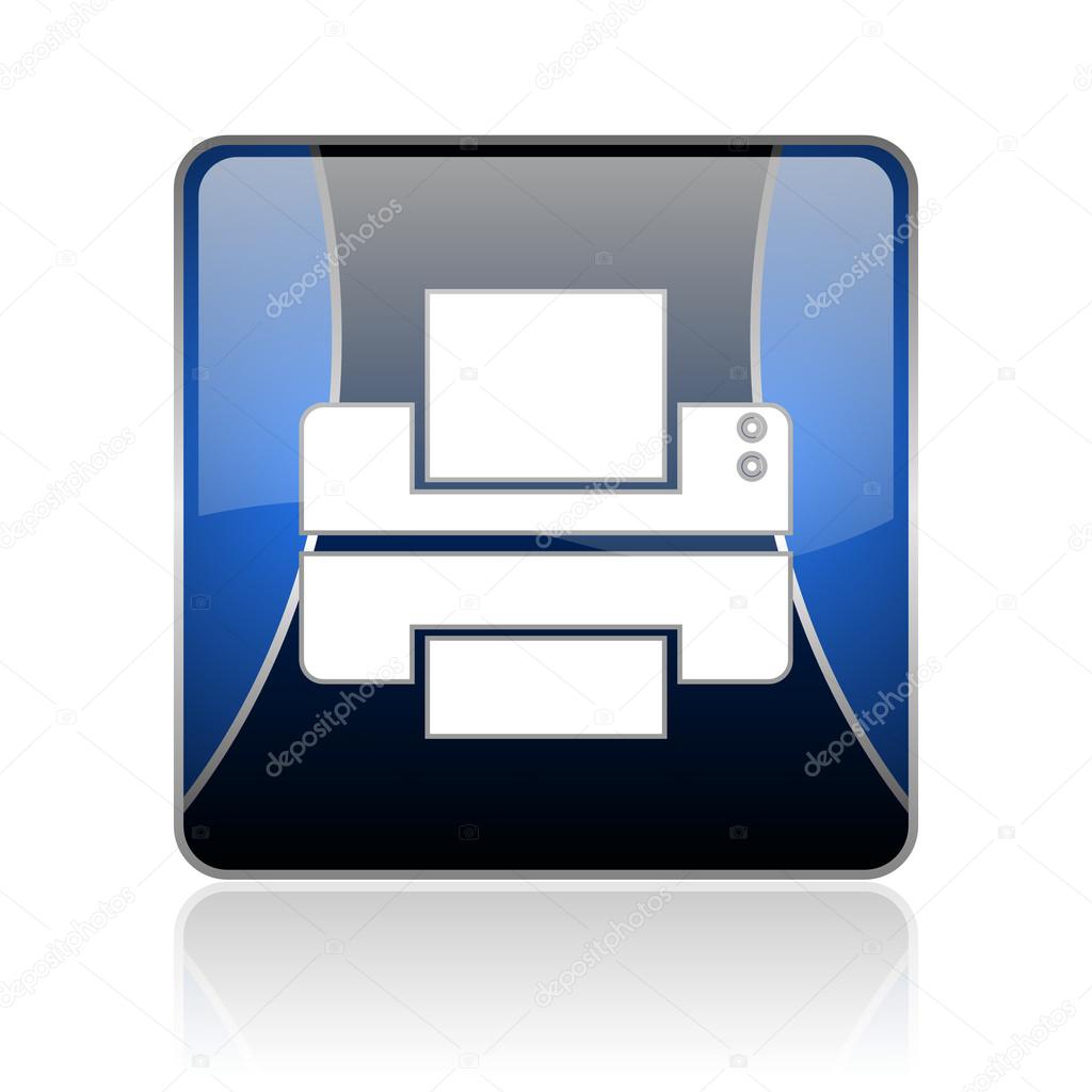 Printer blue square web glossy icon — Stock Photo © alexwhite #23322748