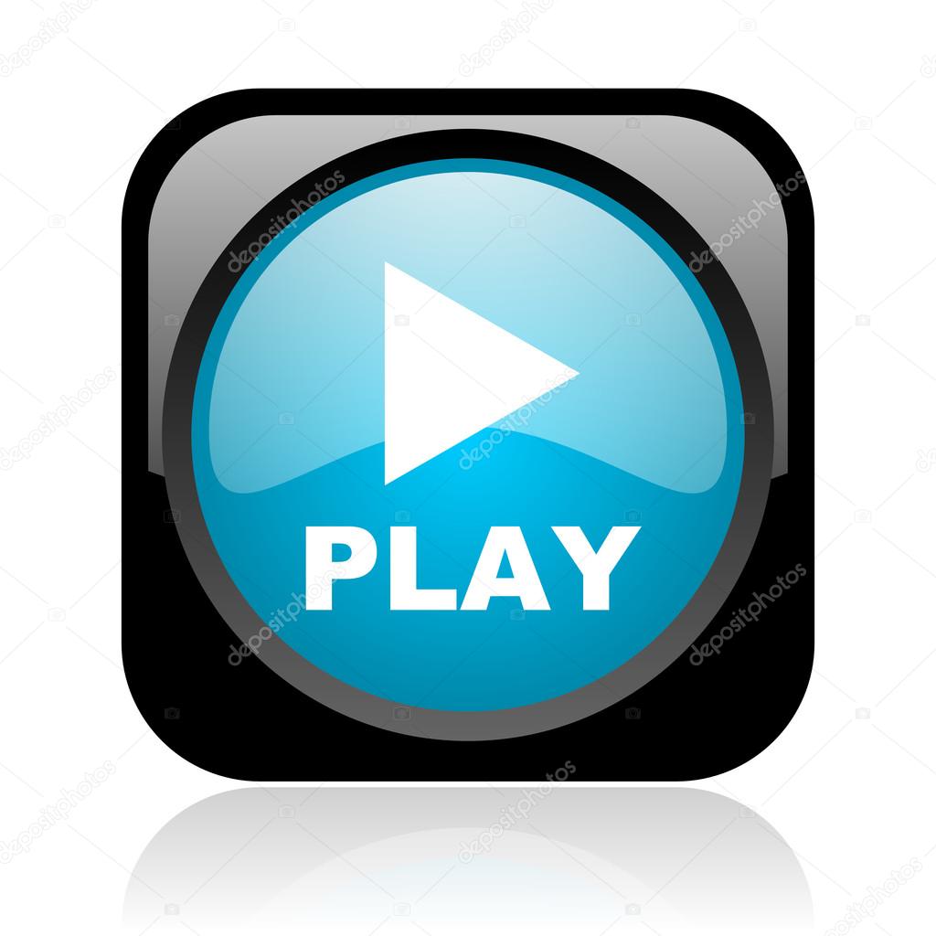 Play black and blue square web glossy icon — Stock Photo © alexwhite #23626957