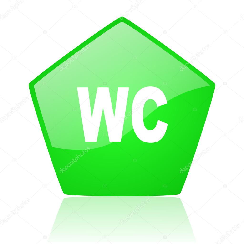 Wc green pentagon web glossy icon — Stock Photo © alexwhite #24230213