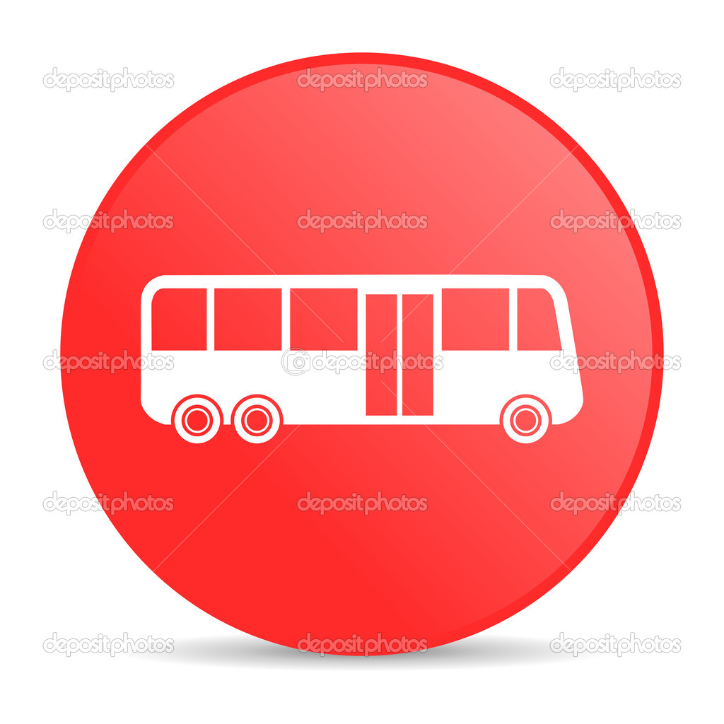 Bus red circle web glossy icon — Stock Photo © alexwhite #24232545
