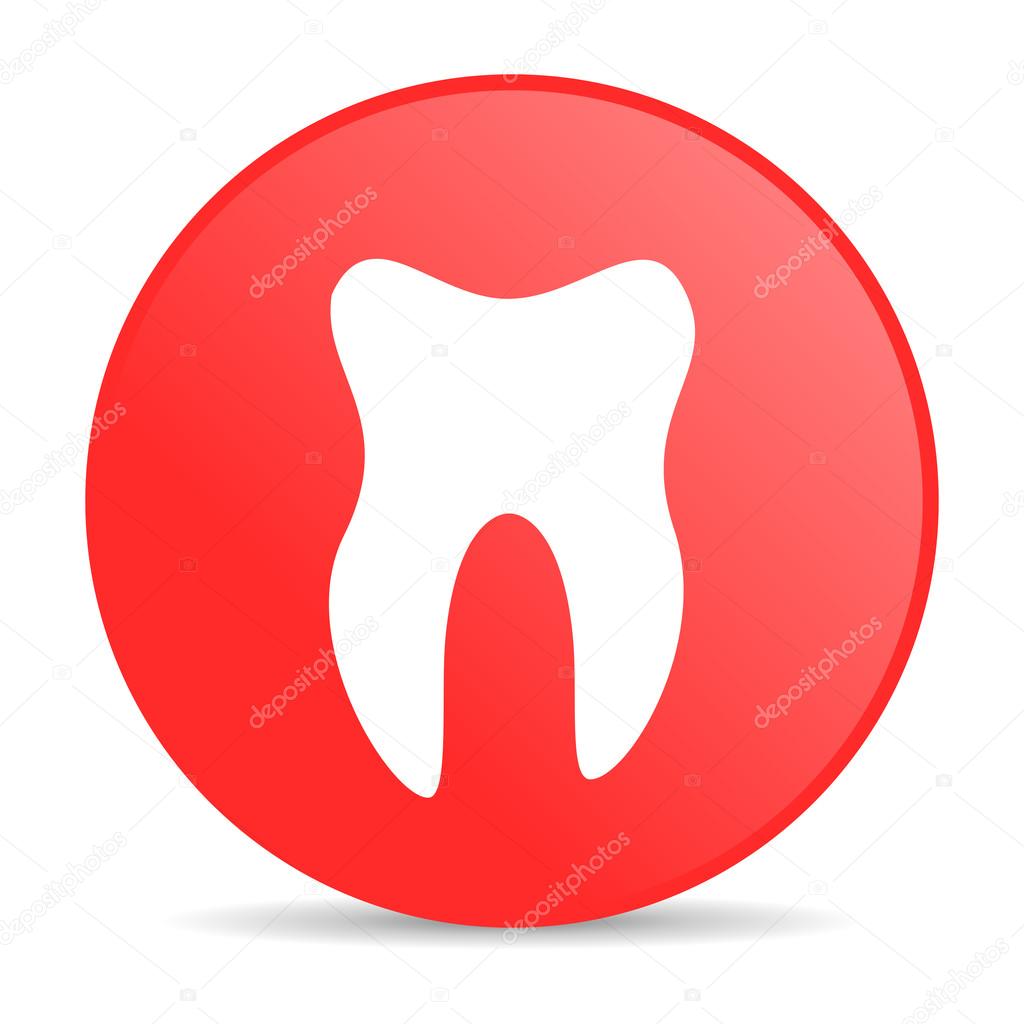 Tooth red circle web glossy icon — Stock Photo © alexwhite #24232749