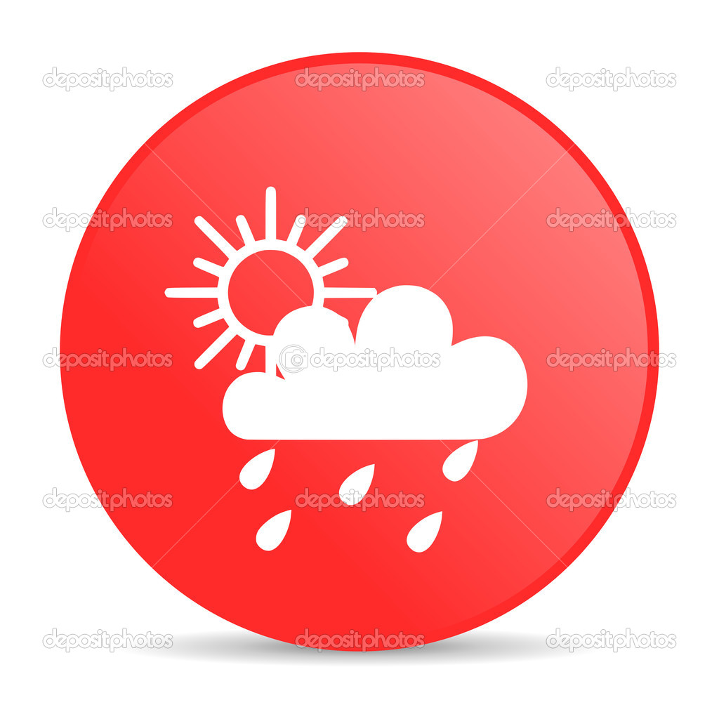Weather forecast red circle web glossy icon Stock Illustration by ...