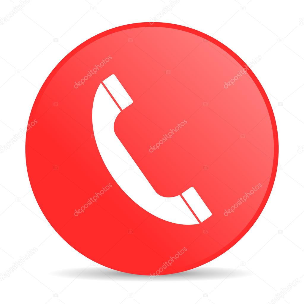 Phone red circle web glossy icon Stock Photo by ©alexwhite 24233341