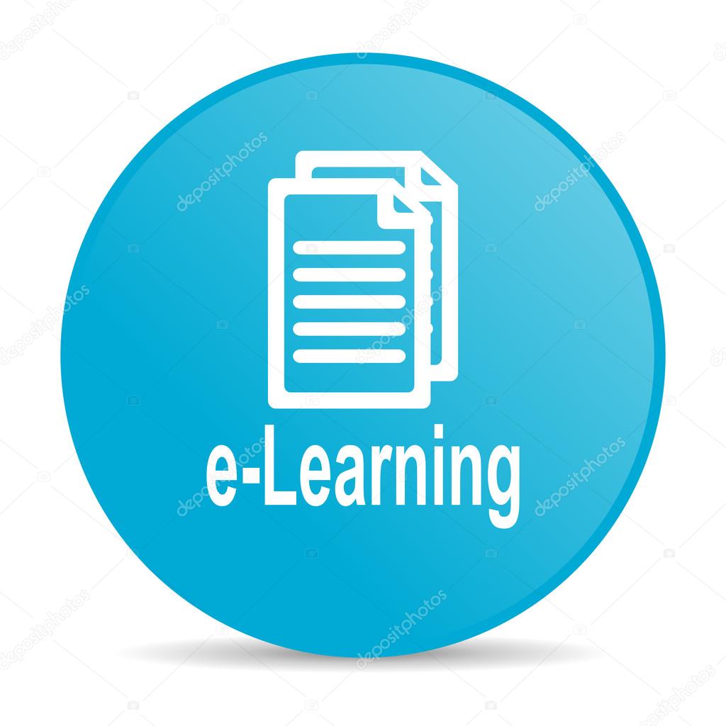 E-learning blue circle web glossy icon — Stock Photo © alexwhite #24379269
