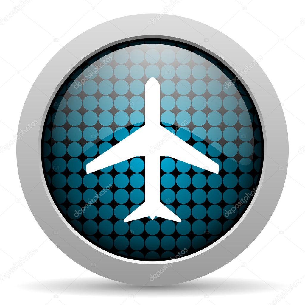 Plane glossy icon — Stock Photo © alexwhite #25172511