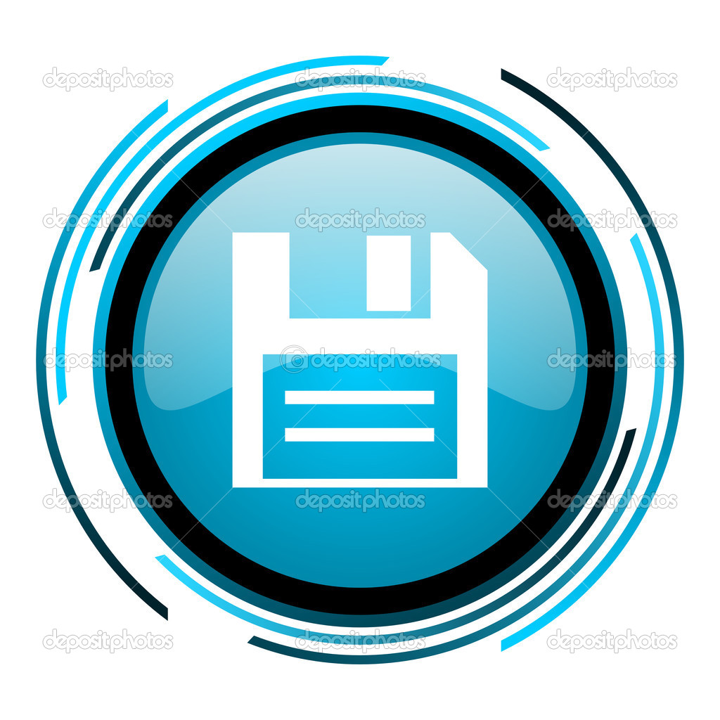 Disk blue circle glossy icon — Stock Photo © alexwhite #25592495