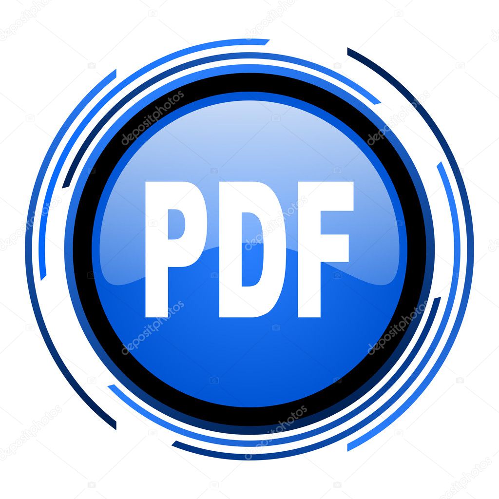 Pdf circle blue glossy icon — Stock Photo © alexwhite #26330057