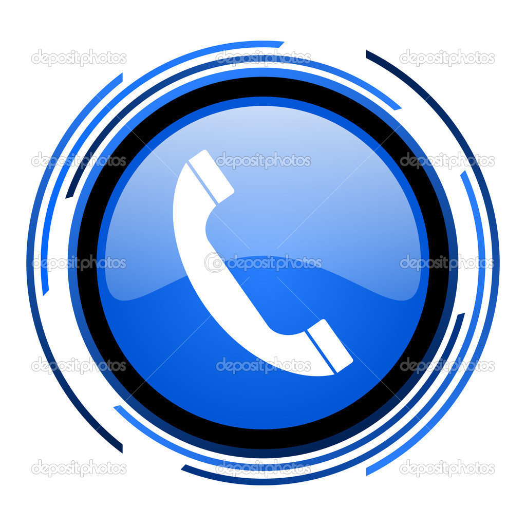 Phone circle blue glossy icon — Stock Photo © alexwhite #26330733
