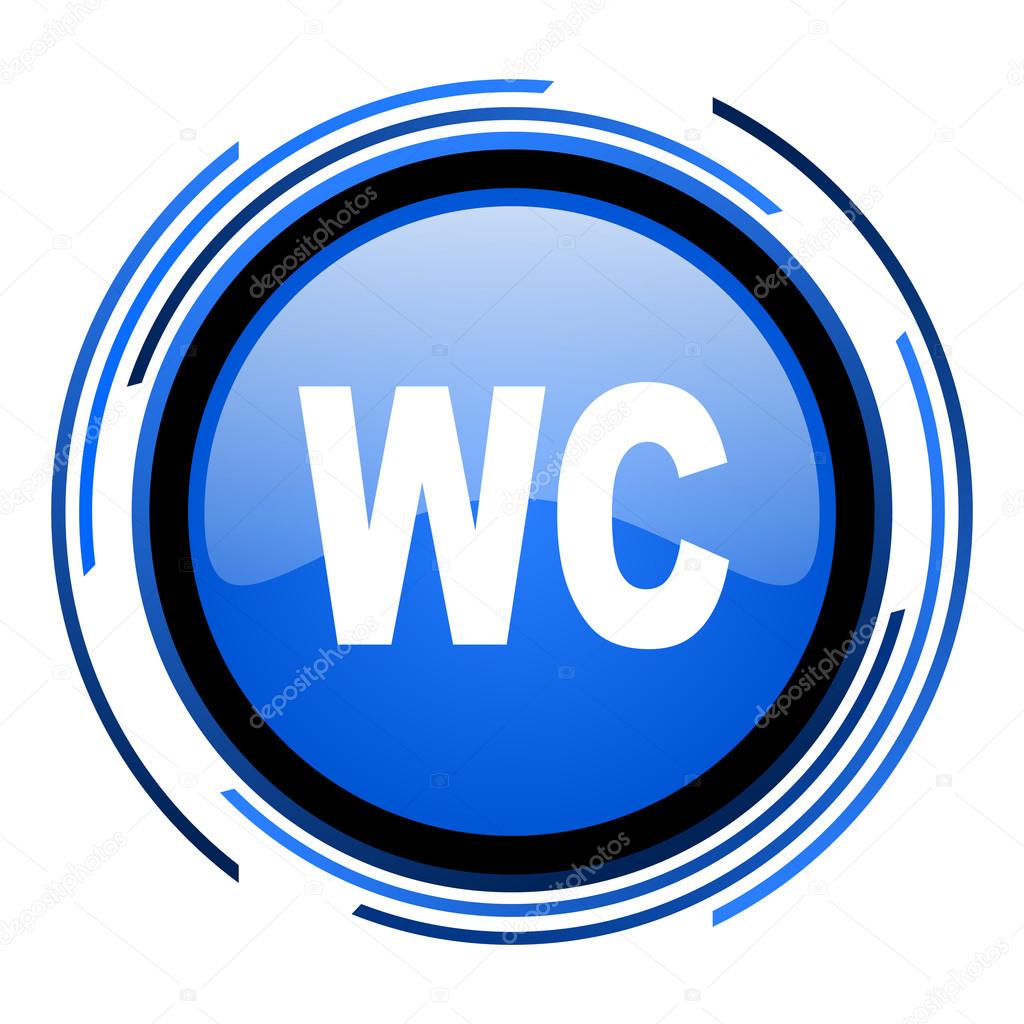 Wc circle blue glossy icon — Stock Photo © alexwhite #26333017