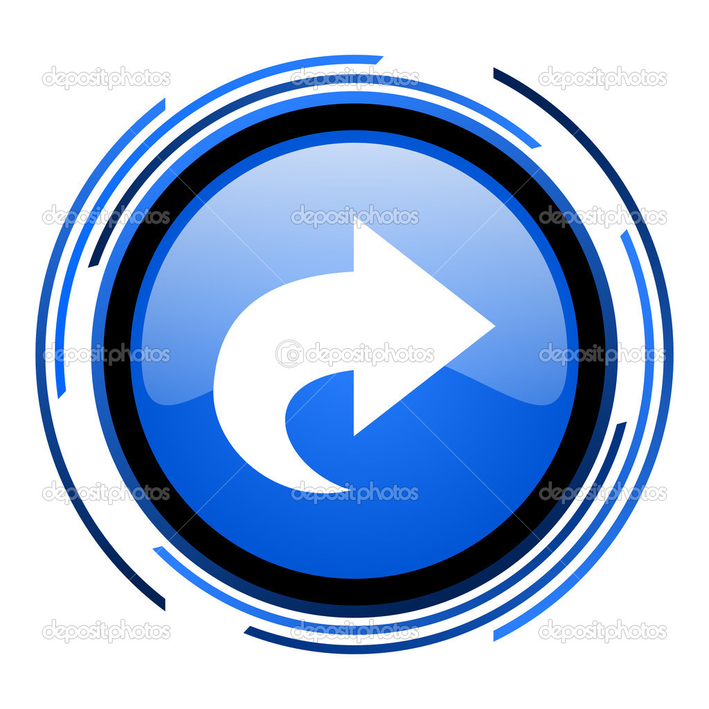 siguiente icono brillante círculo azul — Fotos de Stock © alexwhite ...