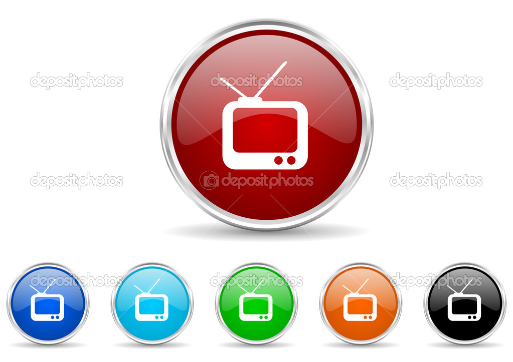 Tv icon set — Stock Photo © alexwhite #36112187