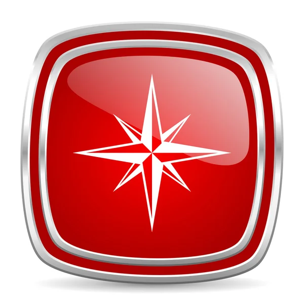 Compass red white glossy web icon — Stock Photo © alexwhite #46771945