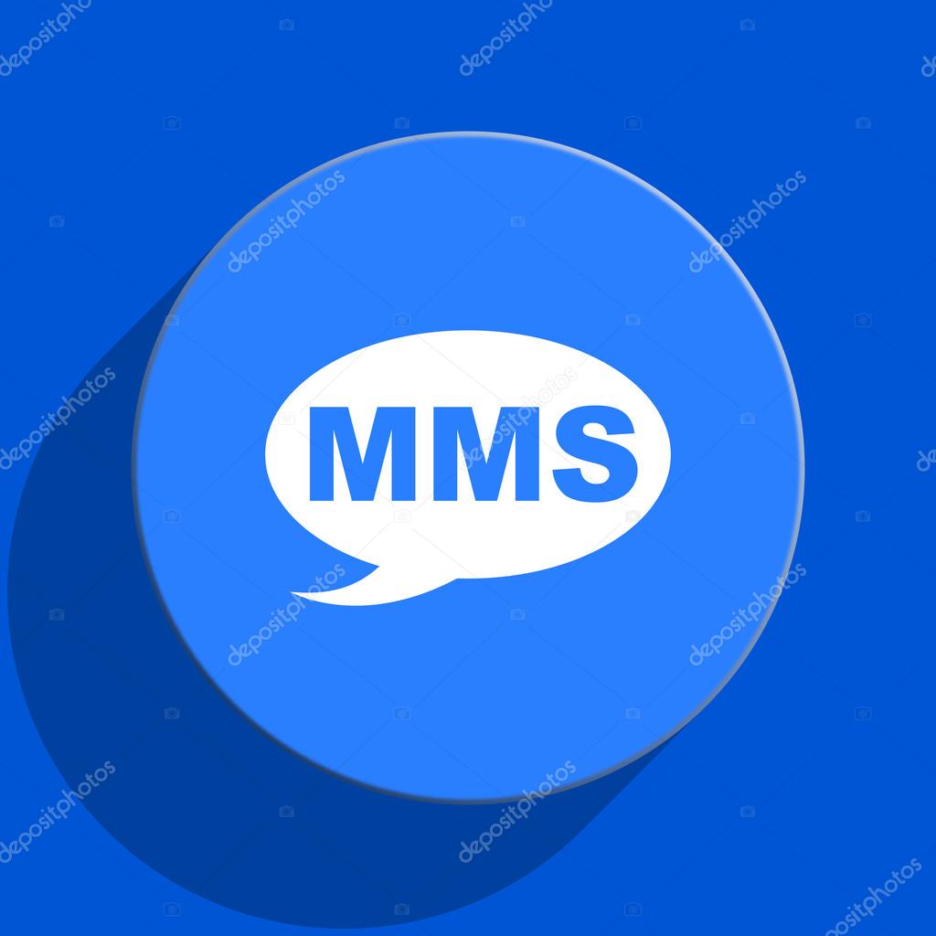 Mms blue web flat icon — Stock Photo © alexwhite #45738091