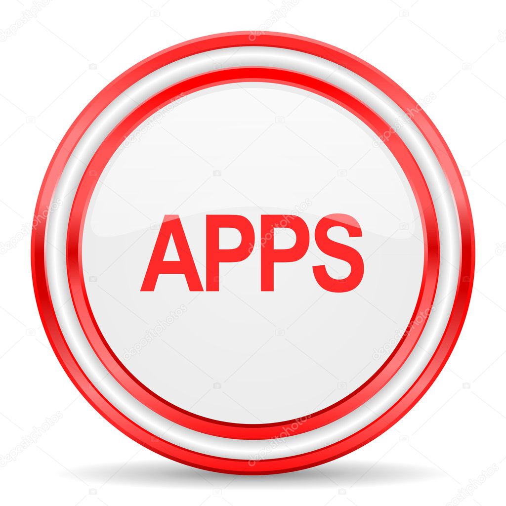 Apps red white glossy web icon — Stock Photo © alexwhite #46771211
