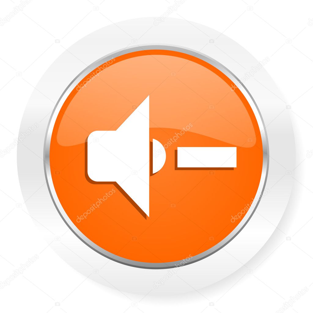 Speaker volume orange computer icon — Stock Photo © alexwhite #49880577