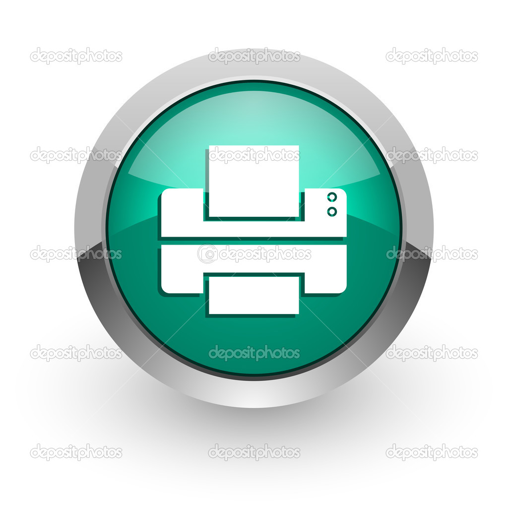 Printer green glossy web icon — Stock Photo © alexwhite #51252311