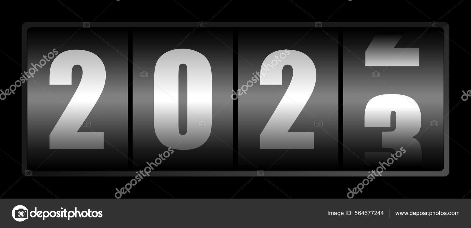 Happy New Year 2023 Vector Counter Greeting Card Eps Modern Stock ...