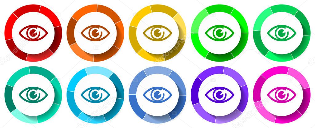 Conjunto de iconos oculares, ilustración vectorial de diseño plano ...