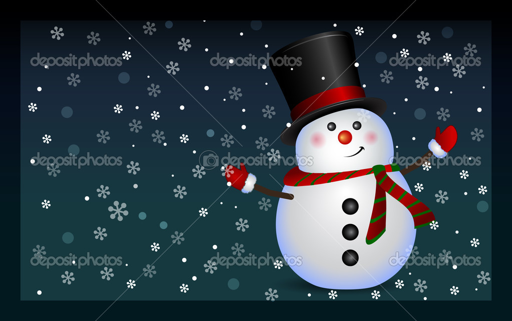 Snowman - background, vector Stock Illustration by ©ngaga35 #18029587