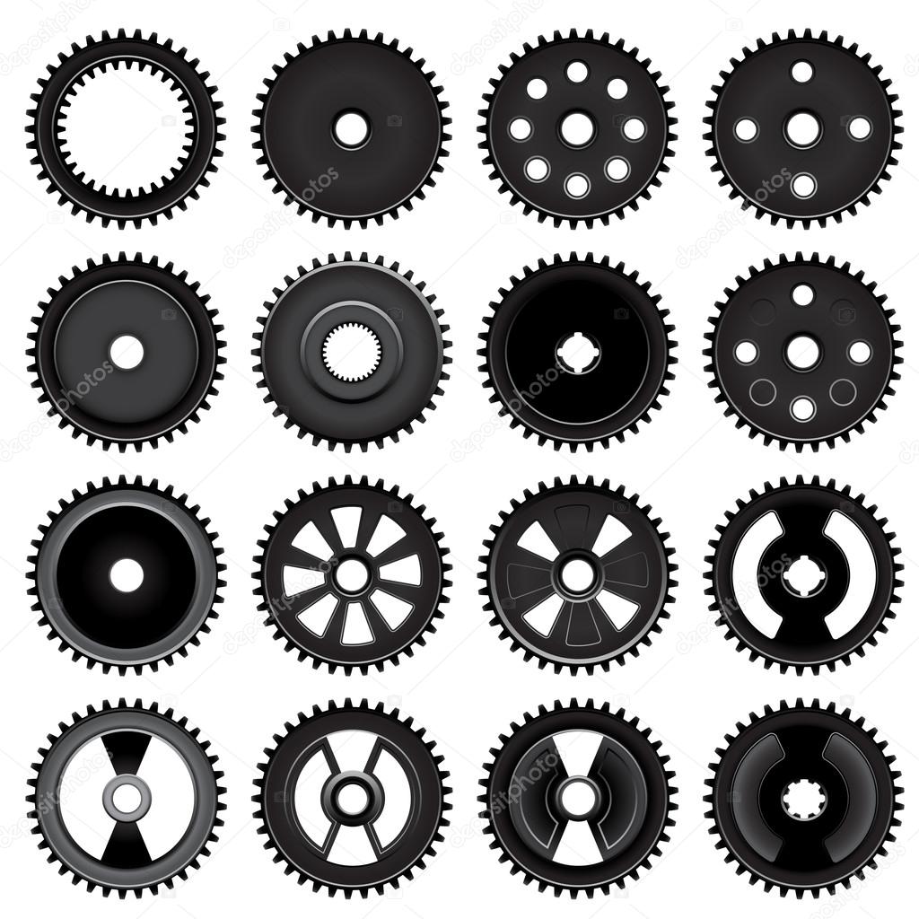Set of gears, vector — Stock Vector © ngaga35 #18053719
