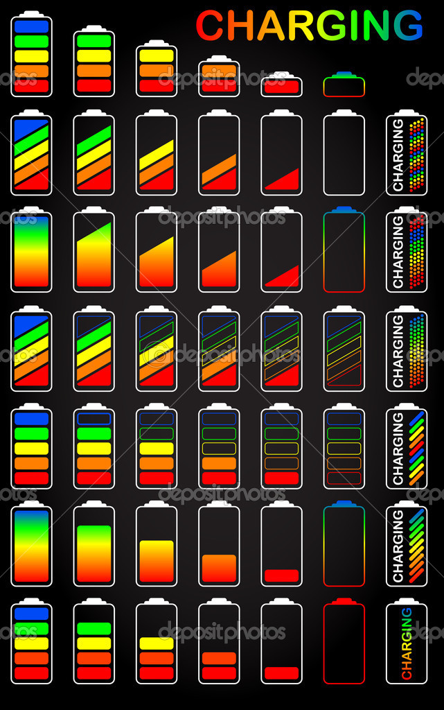 Battery set, vector Stock Vector Image by ©ngaga35 #18059901