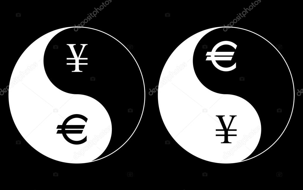 Simbol mata uang Yin-Yang, yen- euro, vektor Vektor Stok oleh ©ngaga35 ...