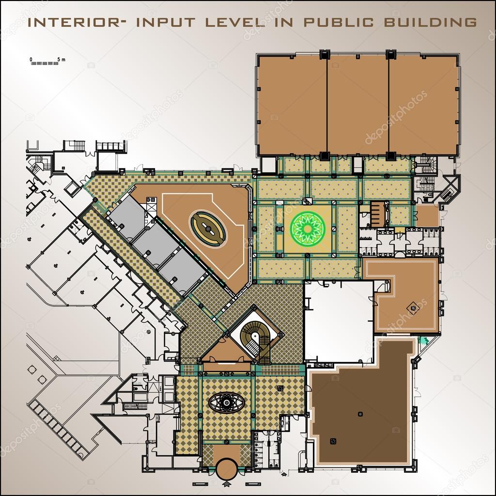 Interion-input level in public building — Stock Vector © ngaga35 #32347893