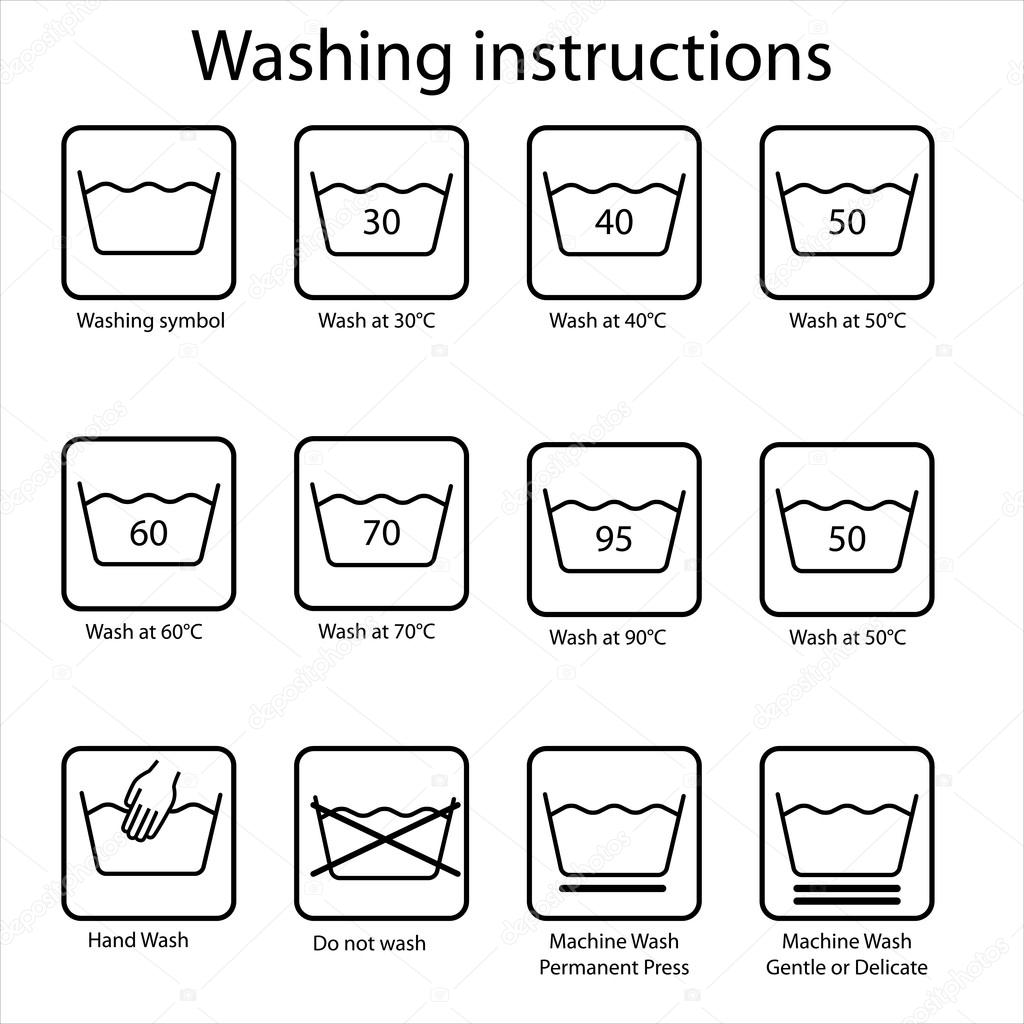 Washing instruction — Stock Vector © ngaga35 #32355289