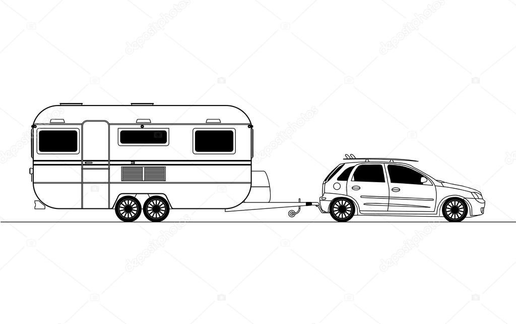 Wohnmobile oder Wohnwagen van, Vektor — Stockvektor © ngaga35 #32623361