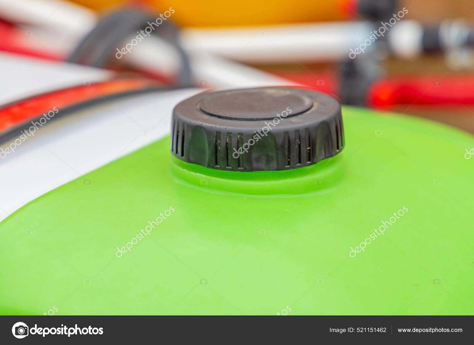 Wide Black Lid Green Plastic Tank Top Stock Photo by ©Baloncici 521151462
