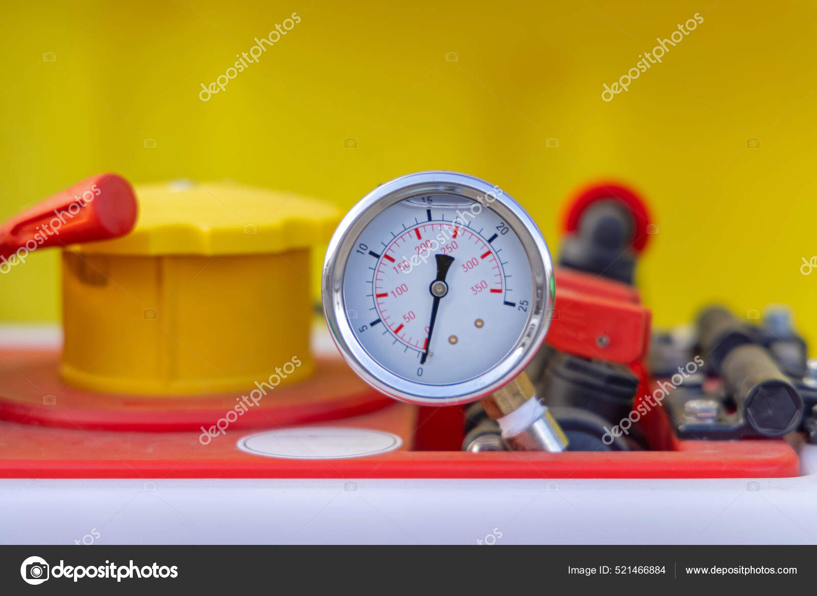 Manometer Pressure Gauge Fluid Filled Agriculture Machine Tank Stock ...