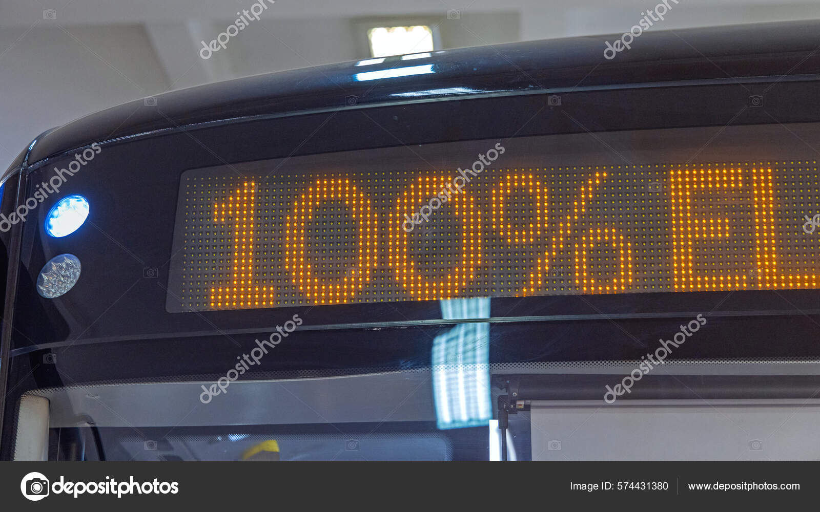 Led Dot Matrix Sign Hundred Percent Electric Public Transport Bus Stock ...