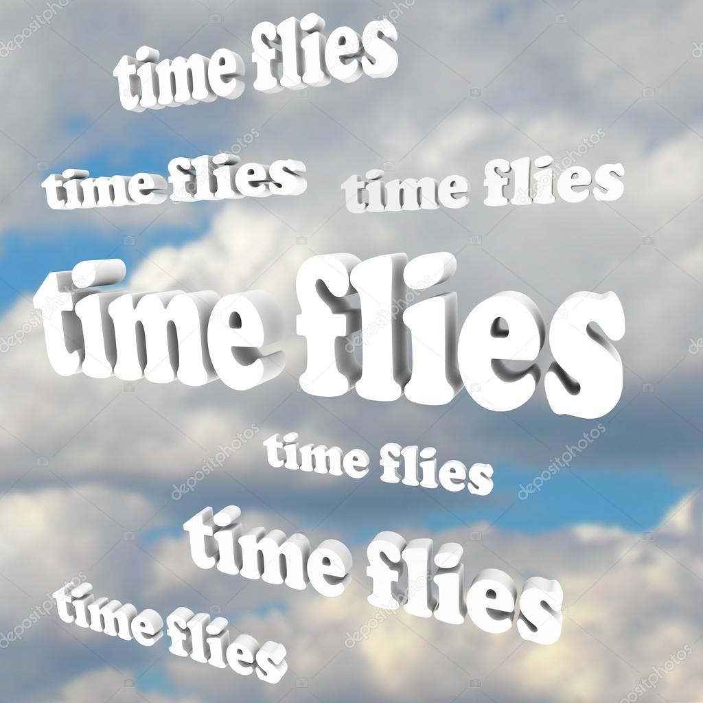 Clipart: precious moments cliparts | Time Flies Words Blue Cloudy Sky ...