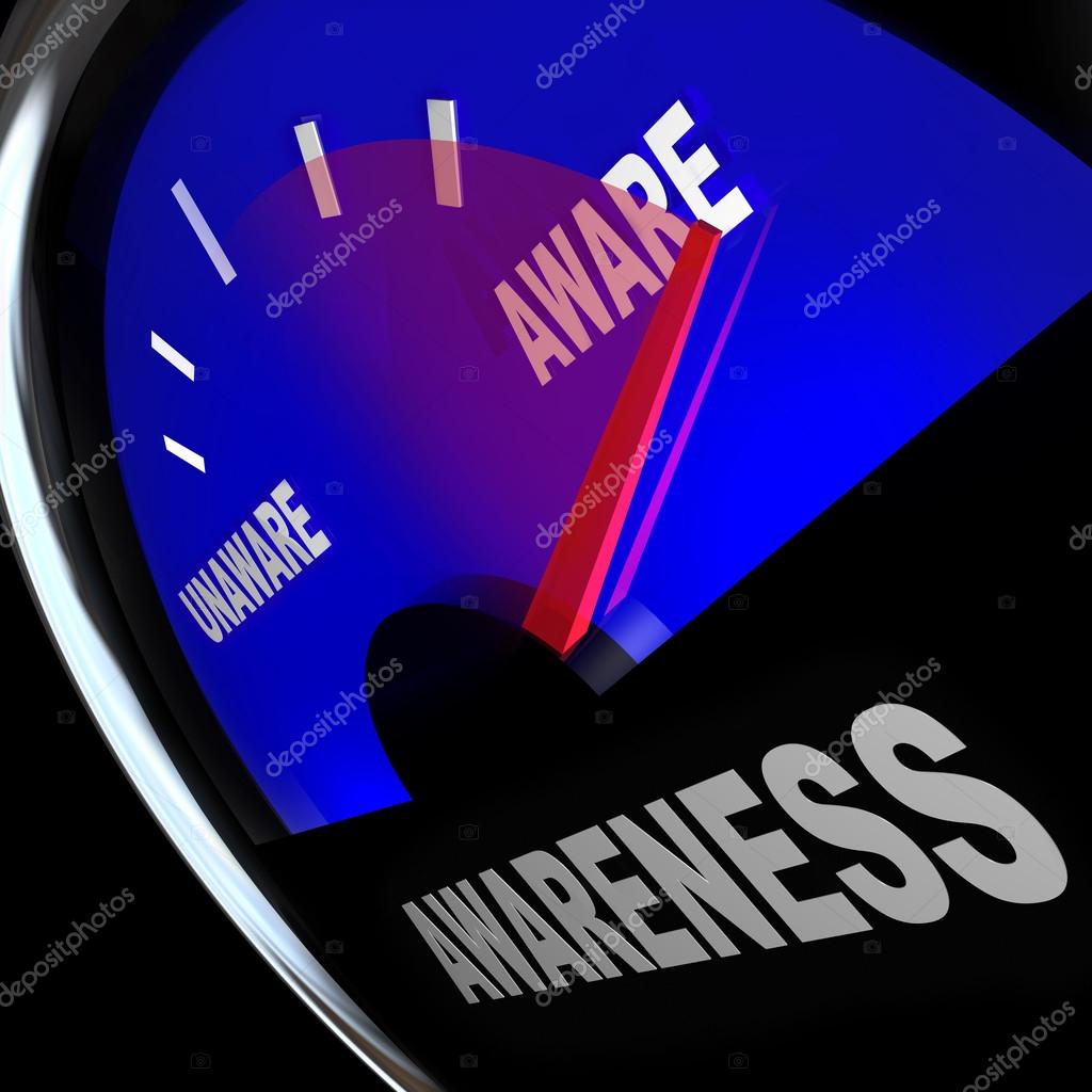 Awarenes Fuel Gauge Aware Rising Improving Knowledge Stock Photo by ...