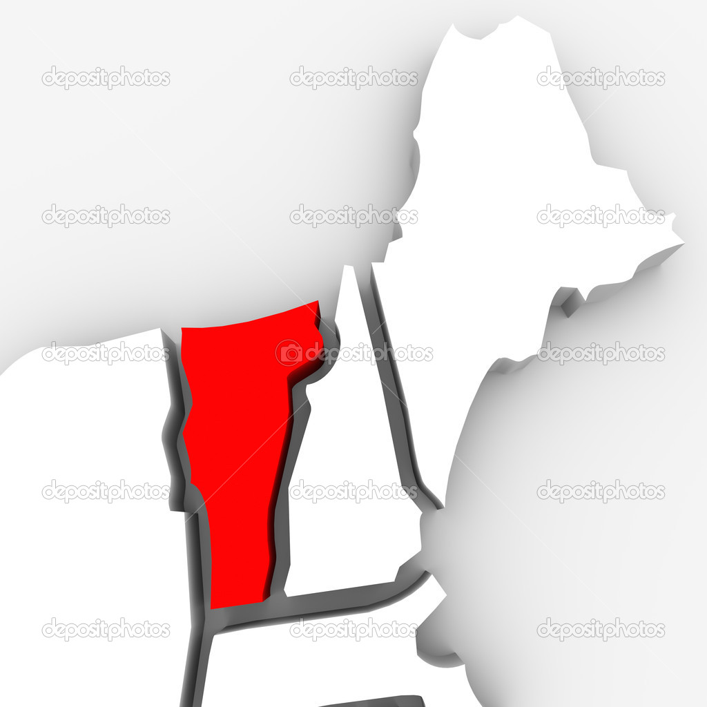 Vermont Red Abstract 3D State Map United States America — Stock Photo ...