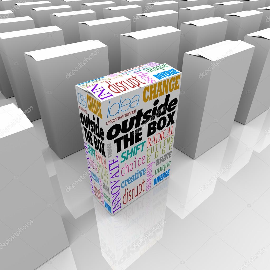 Outside the Box Unique DIfferent Solution to Problem Package — Stock ...