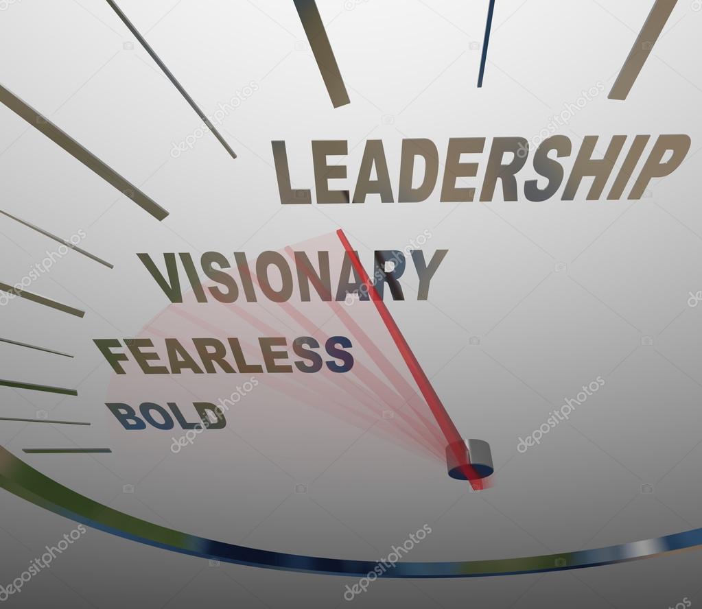 Leadership Speedometer Vision Fearless Bold Direction — Stock Photo ...