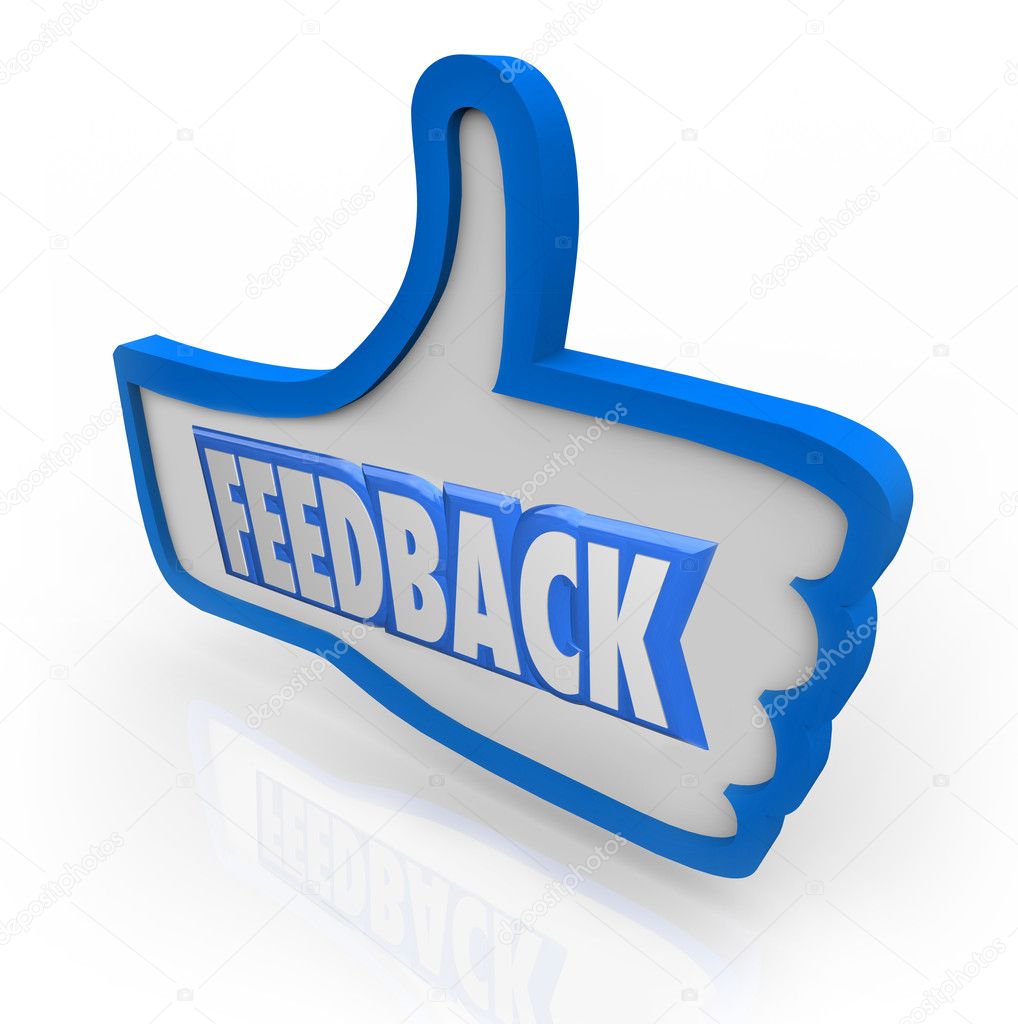 Feedback Word Blue Thumb Up Positive Comments — Stock Photo © iqoncept ...