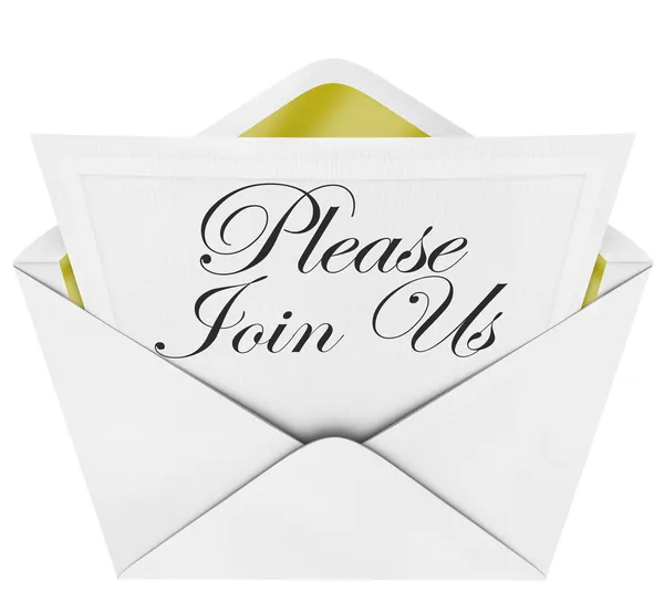 Please Join Us Official Invitation Envelope Note — Stock Photo ...