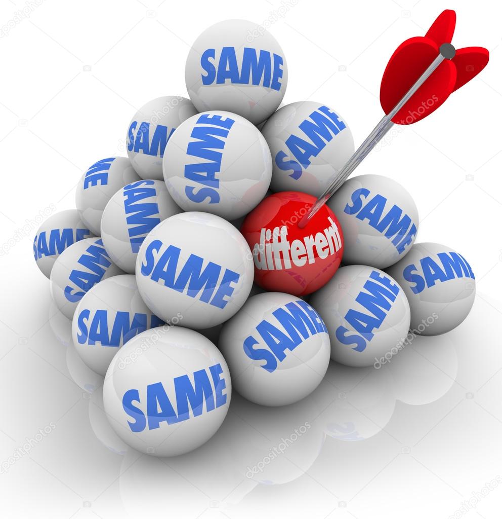 One Targeted Ball Different Vs Same Change Innovation — Stock Photo ...