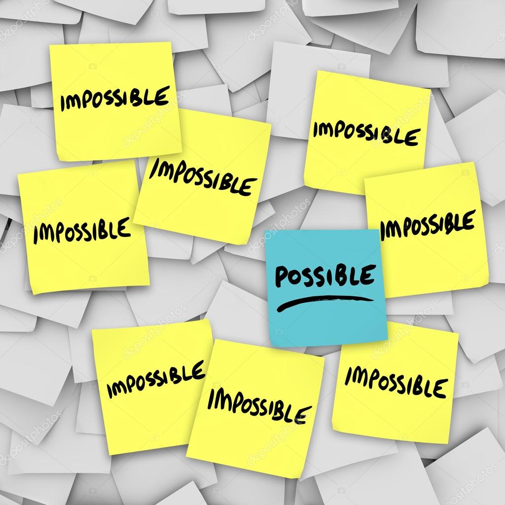 Possible Vs Impossibility Sticky Notes Background Stock Photo by ...