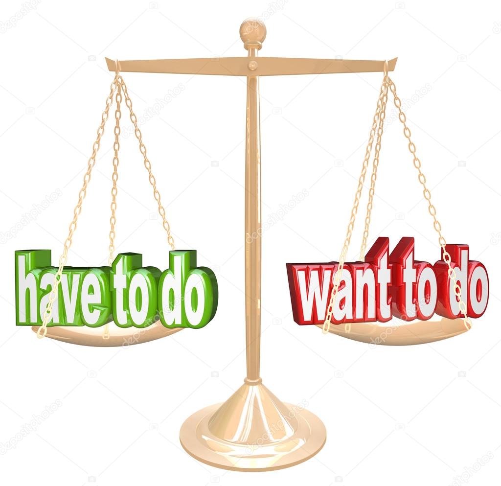 Need to Do Want to Do Scale Balance Priorities — Stock Photo © iqoncept ...