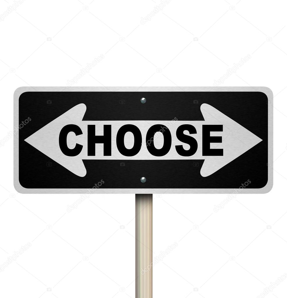 Choose Two-Way Road Sign - Isolated — Stock Photo © iqoncept #21849479