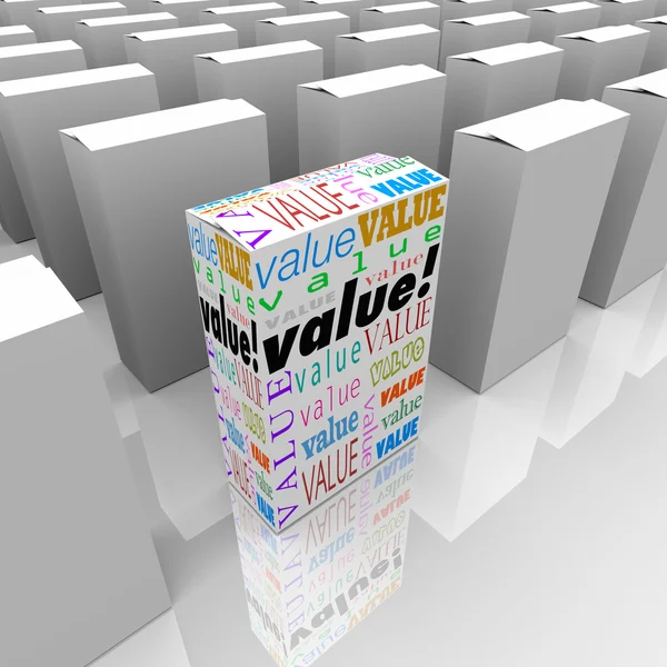 Value Many Boxes One Different Comparing Worth Cost - Stock Image ...