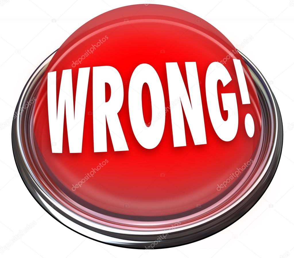 Wrong Red Button Light Flashing Incorrect Answer — Stock Photo ...