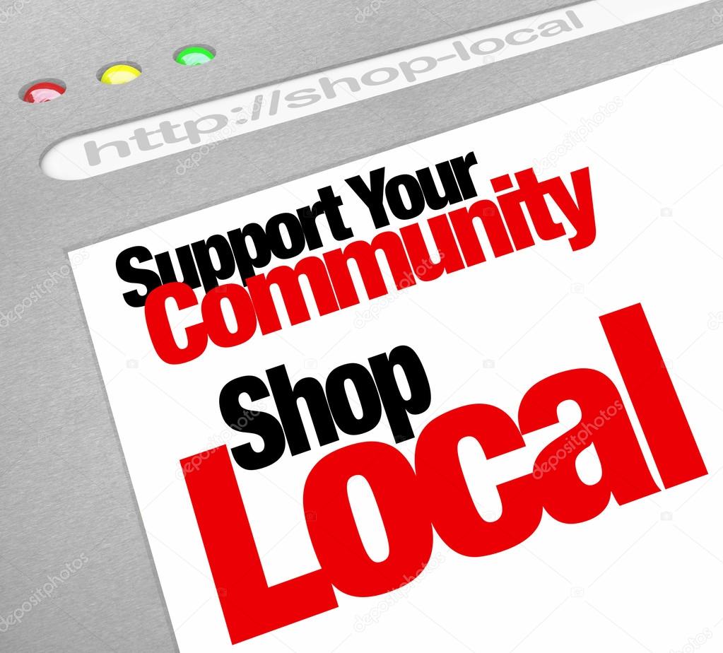 Support Your Community Shop Local Website Store Screen Stock Photo by ...