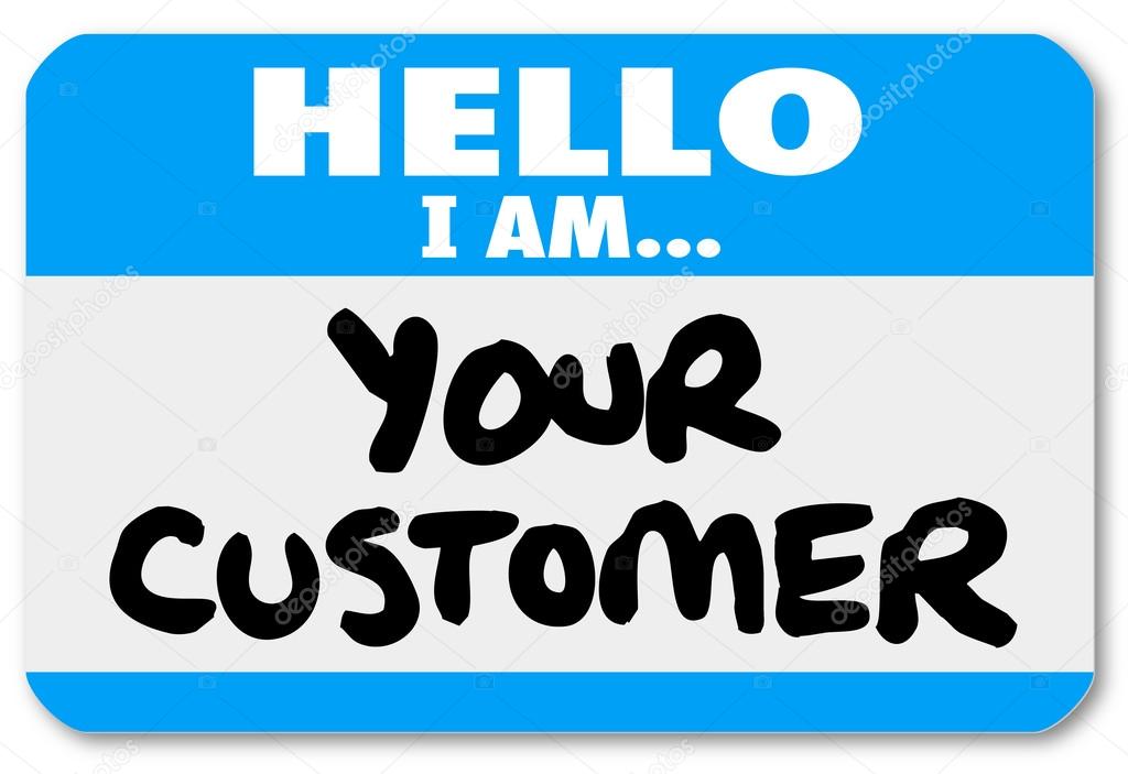Hello I am Your Customer Nametag Sticker — Stock Photo © iqoncept #25225683