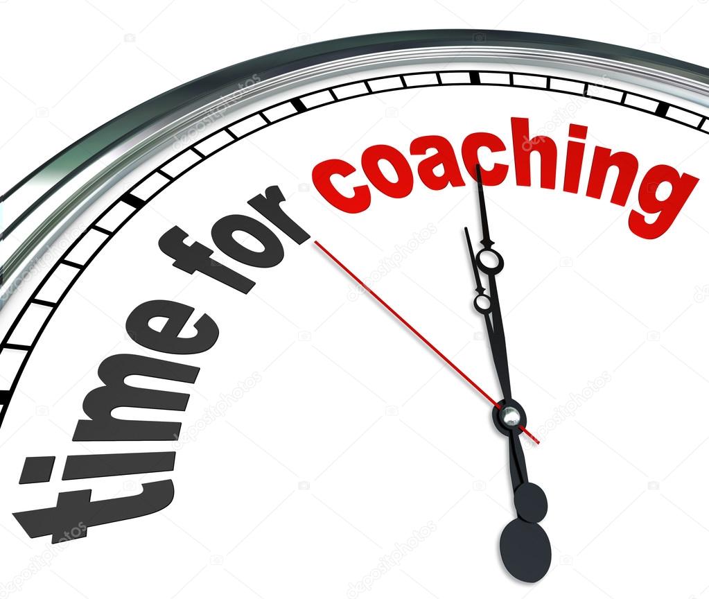 Time for Coaching Clock Mentor Role Model Learning Stock Photo by ...